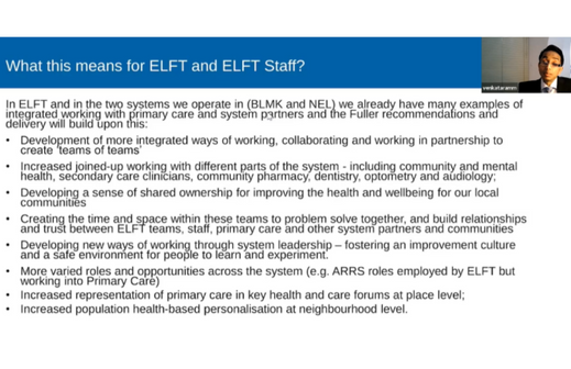 Successful Fuller Stocktake Webinar | East London NHS Foundation Trust