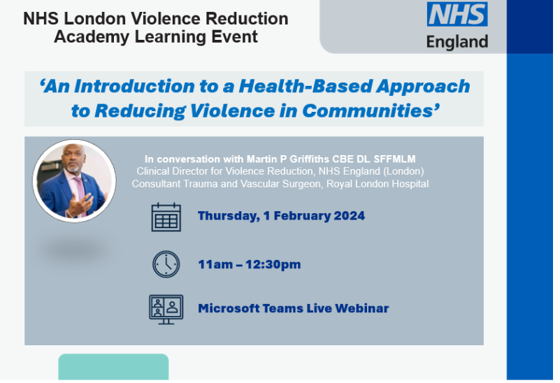 NHS London Violence Reduction Academy Learning Event | East London NHS ...