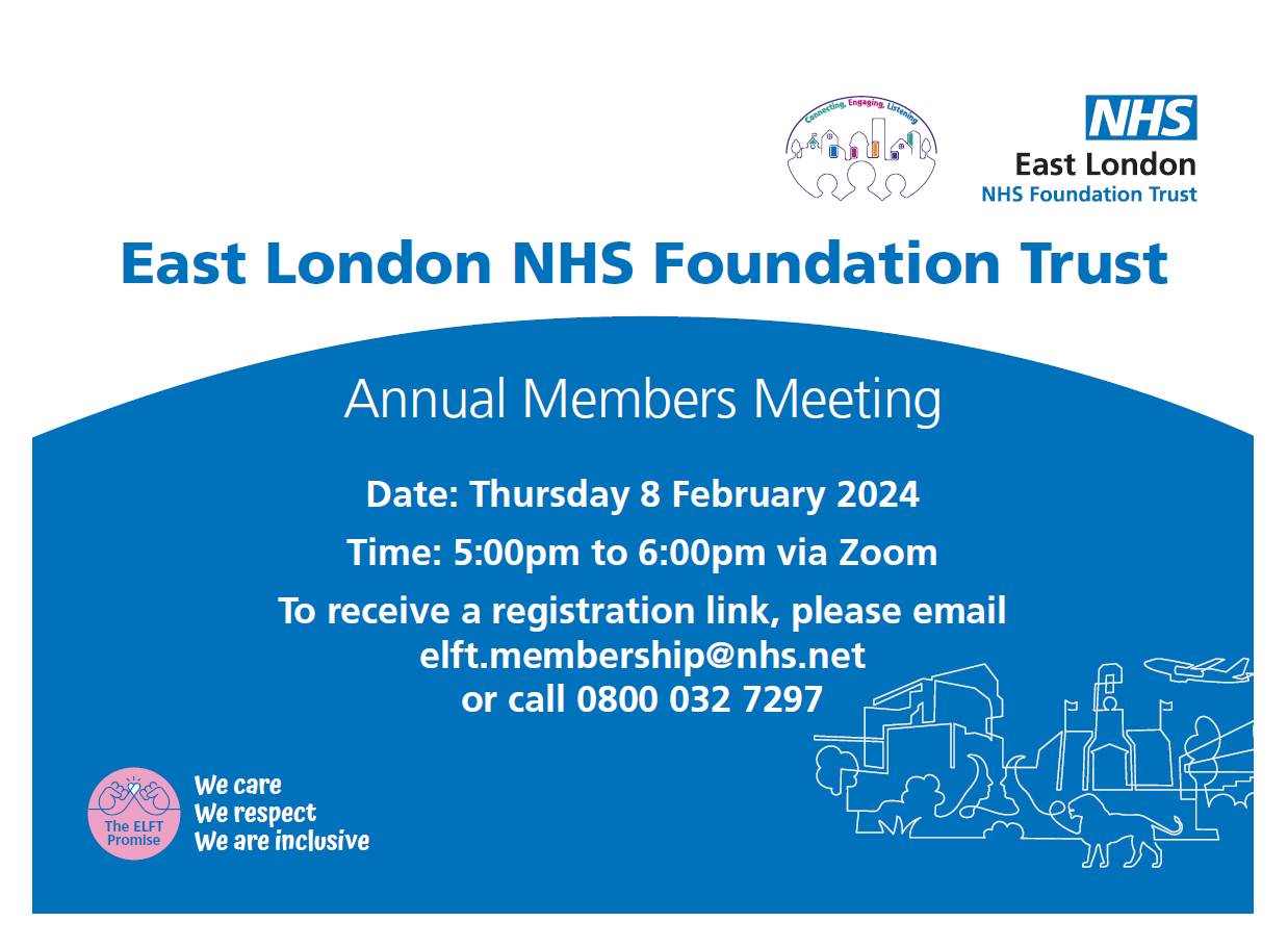 Trust To Hold Annual Members Meeting | East London NHS Foundation Trust